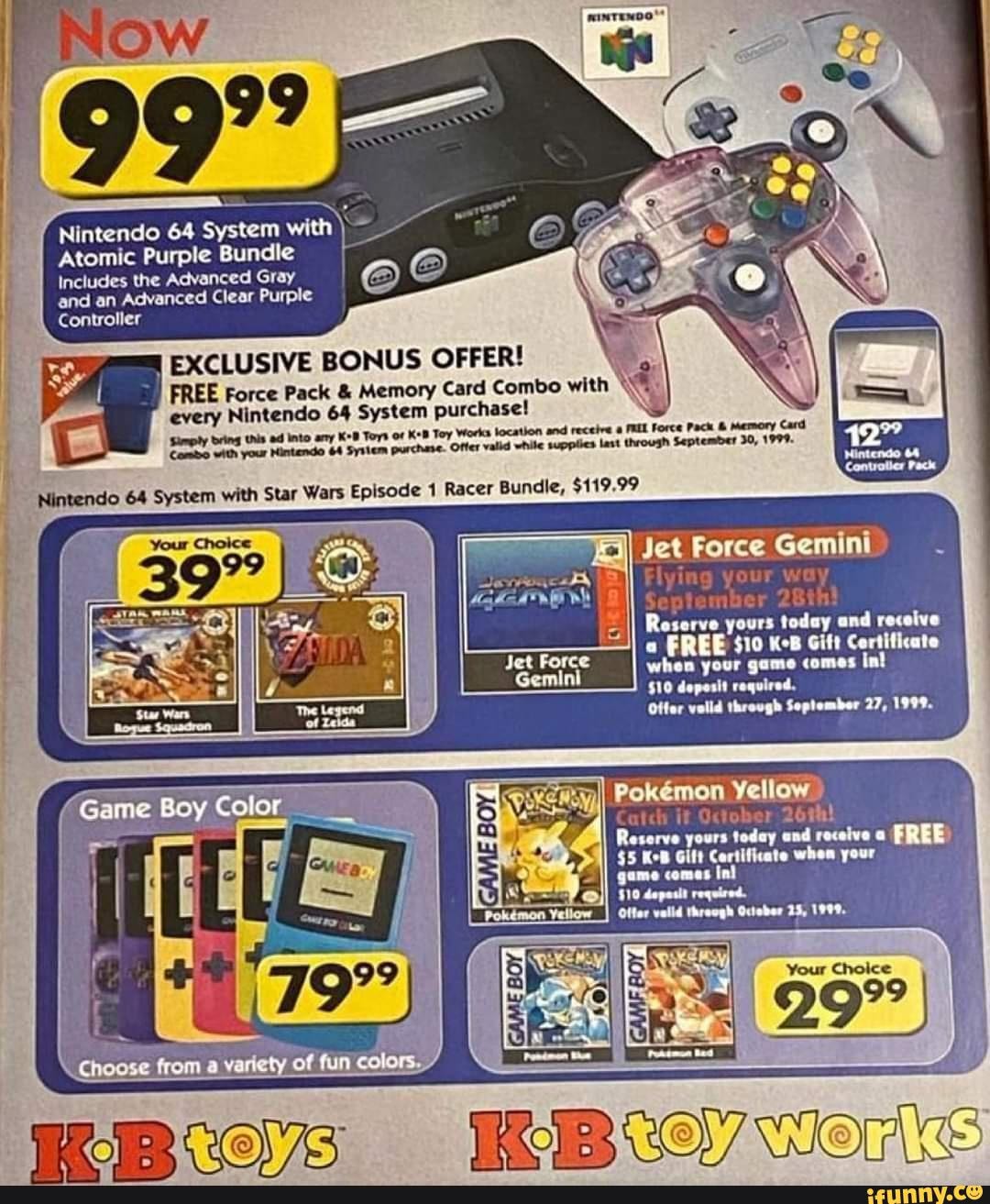 Let's go back to 1999/2000. - Nintendo 64 System with Atomic Purple ...