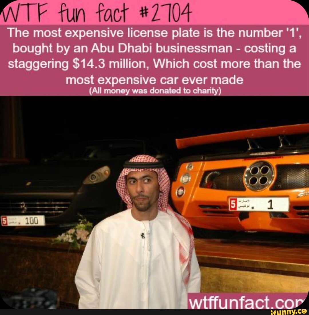 \ ii The most expensive license plate is the number '1', bought by an ...