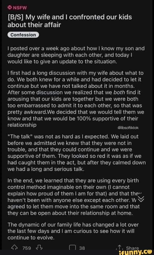 NSFW My wife and I confronted our kids about their affair Confession I ...