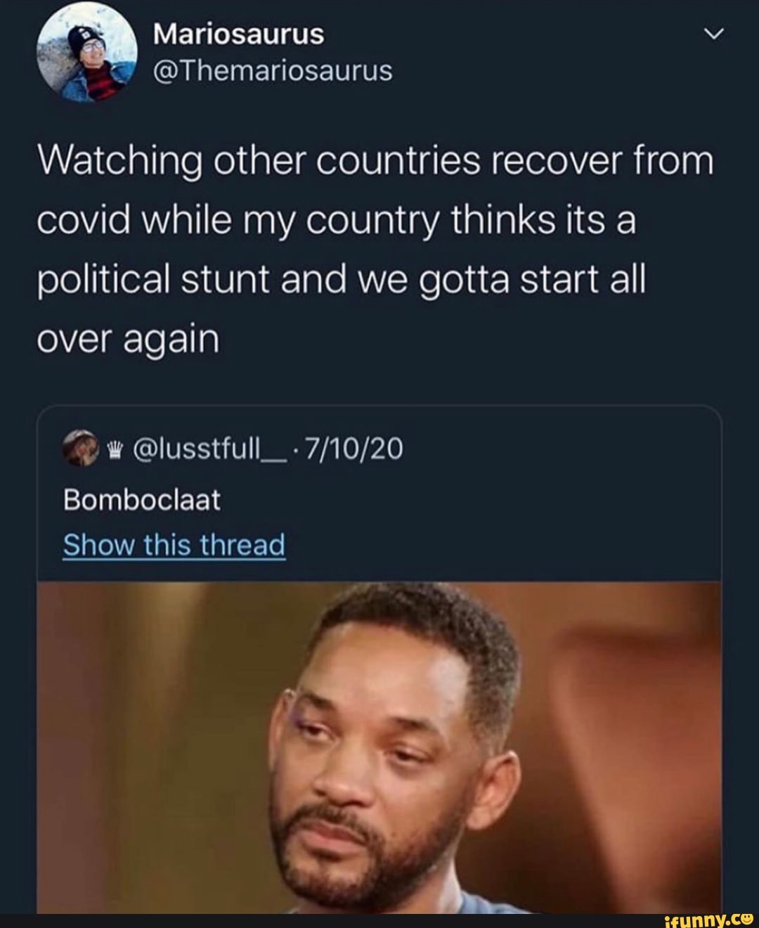 Em Mariosaurus Y @Themariosaurus Watching other countries recover from ...