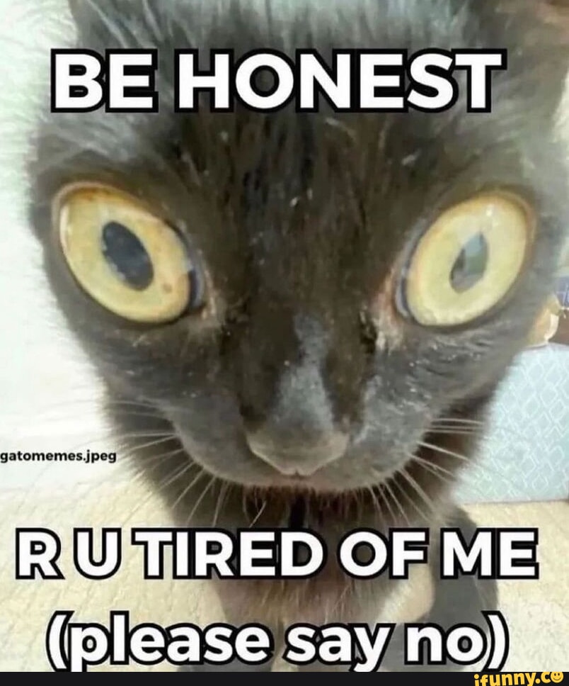BE HONEST R TIRED OF ME I (please say no). - iFunny
