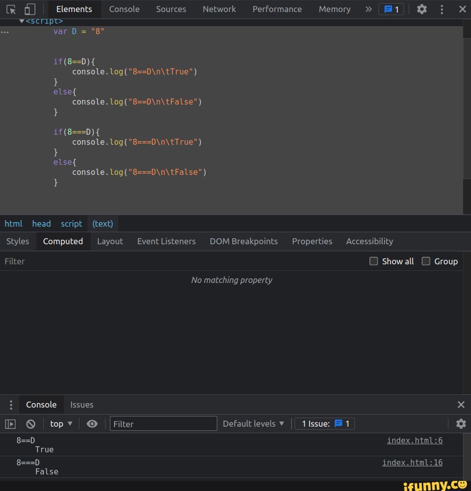 I Elements Console Sources Network Performance Memory " : X on ole. on ...