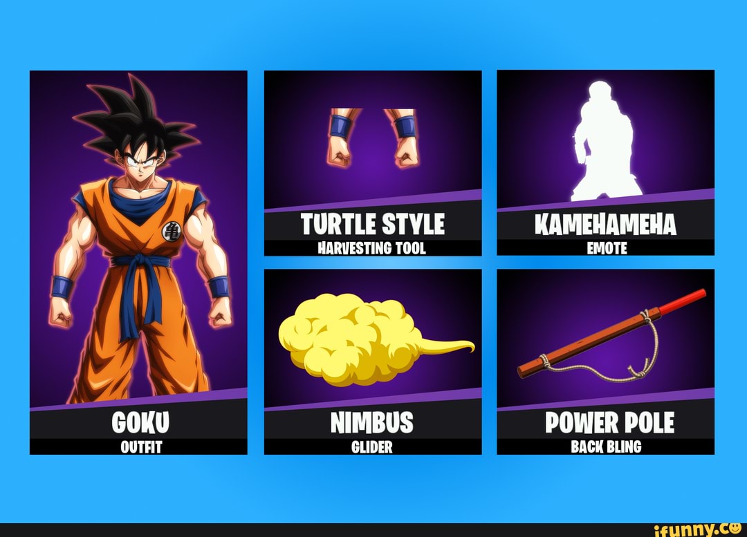 GOKU OUTFIT TURTLE STYLE HARVESTING TOOL NIMBUS GLIDER KAMEHAMEHA EMOTE ...