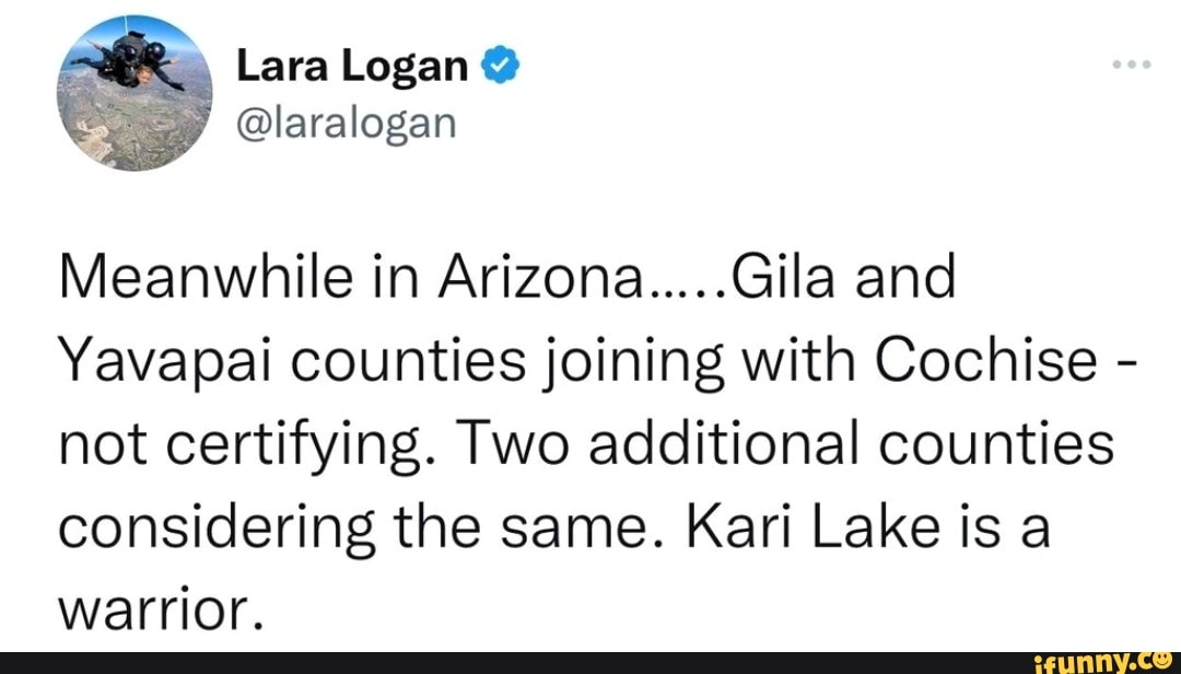 Lara Logan Meanwhile in Arizona.....Gila and Yavapai counties joining ...