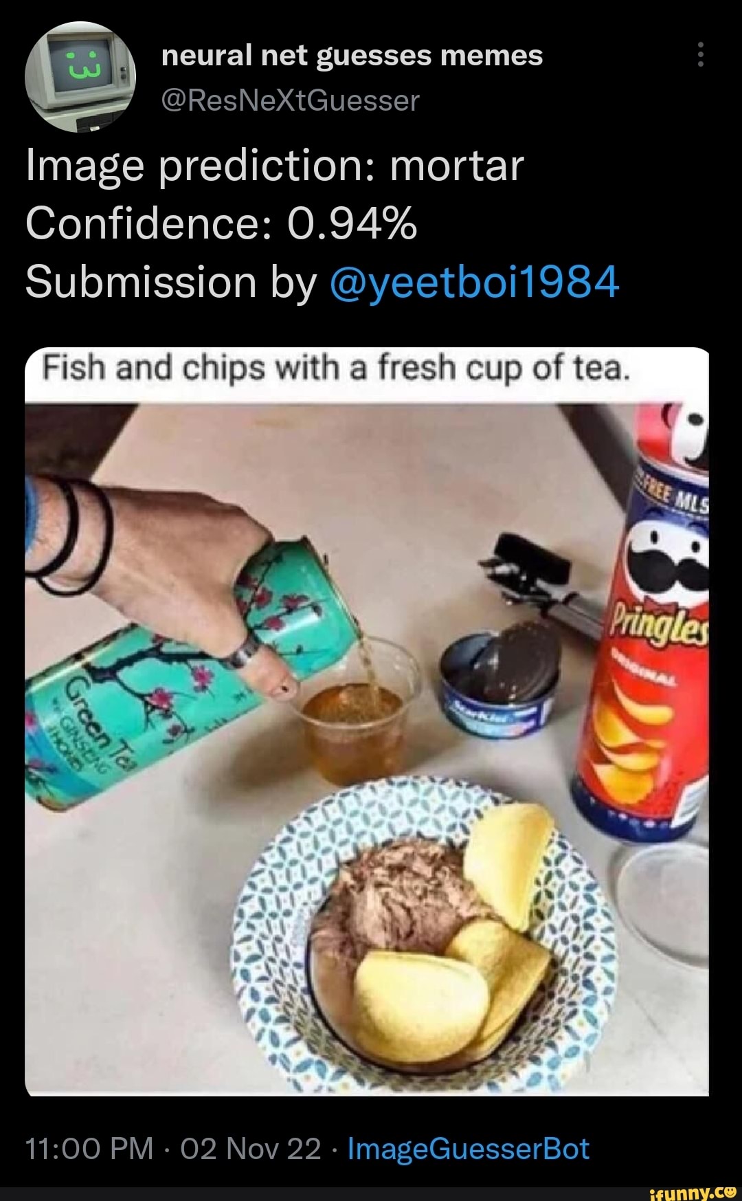 Neural net guesses memes @ResNeXtGuesser Image prediction: mortar ...