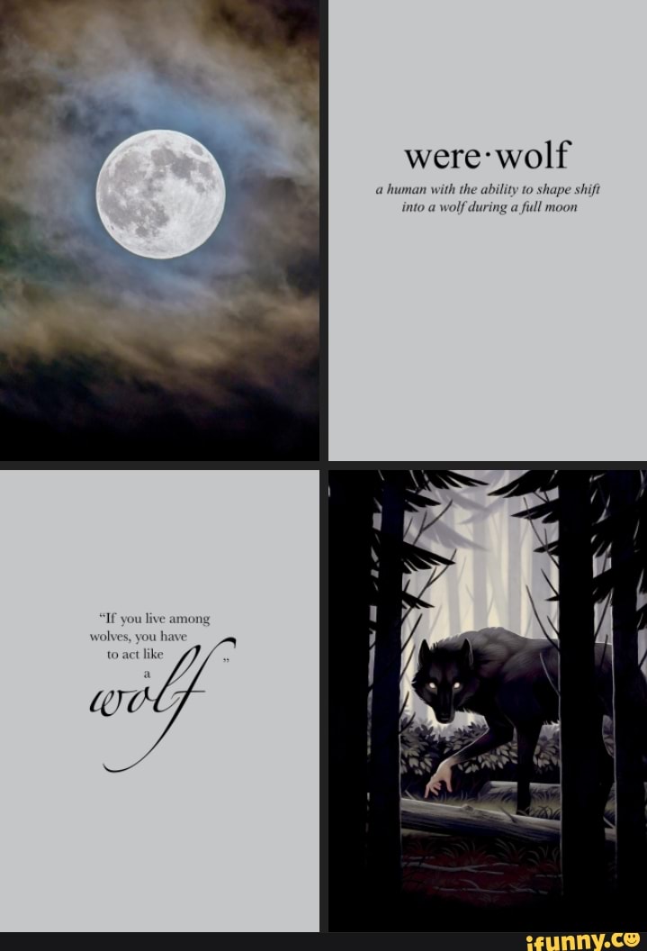 Were wolf @ human with the ability to shape shift into a wolf during a ...