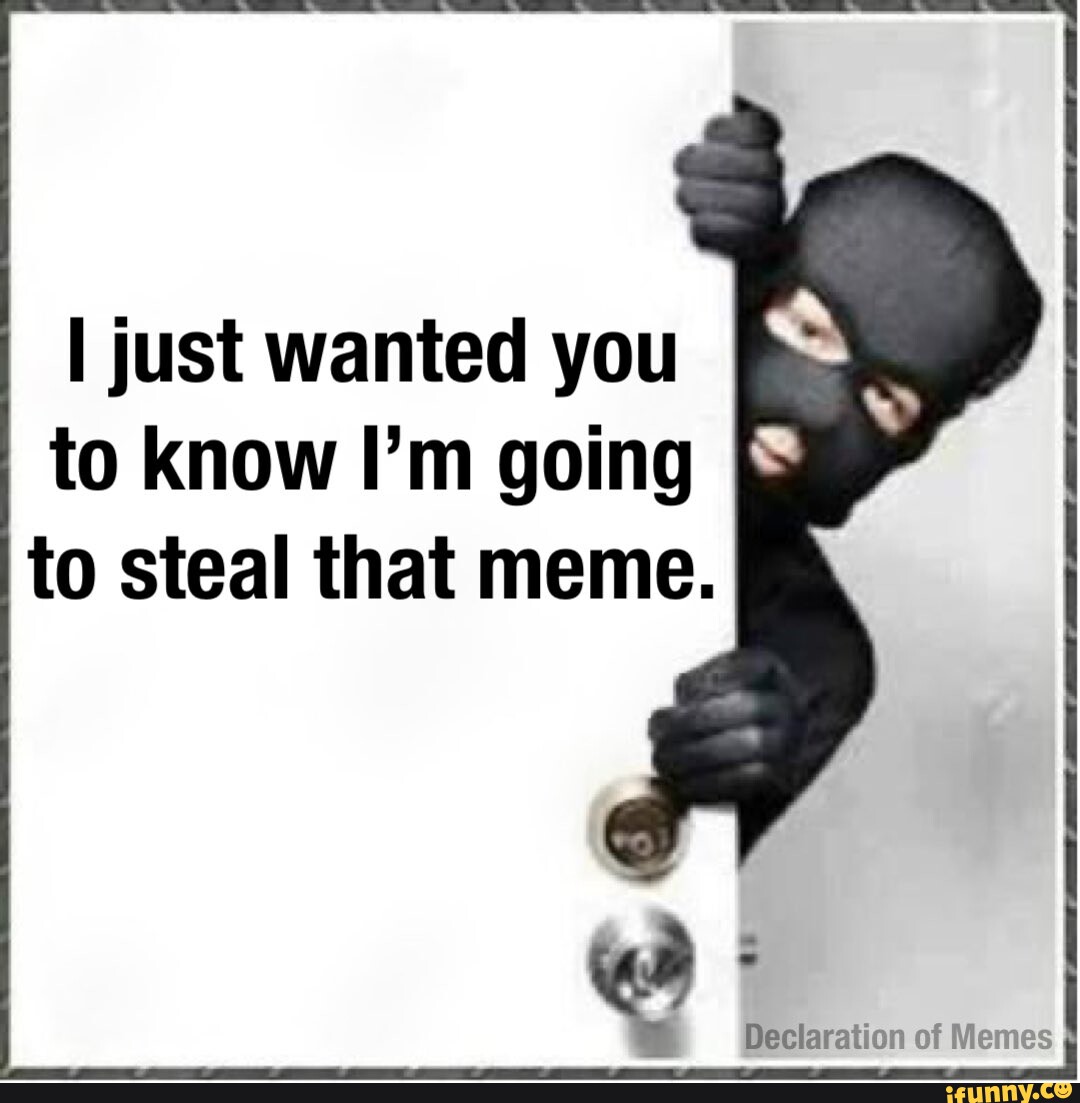 I just wanted you to know I'm going to steal that meme. Declaration of ...