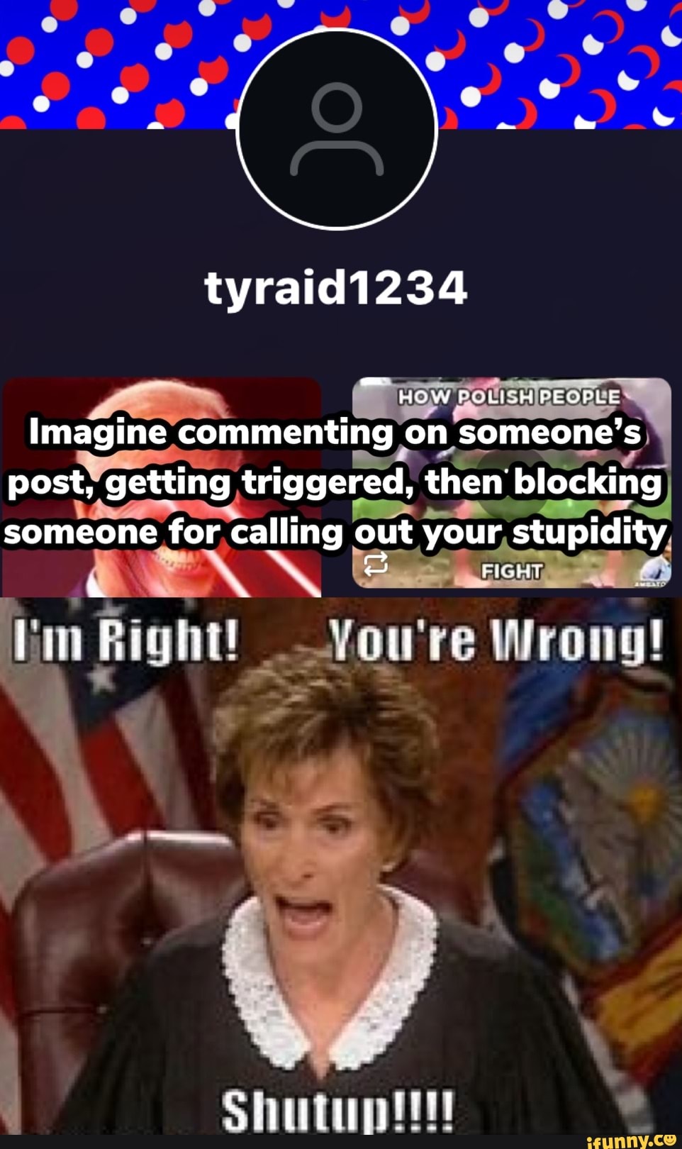 Imagine commenting on someone's) post, getting triggered, then blocking ...