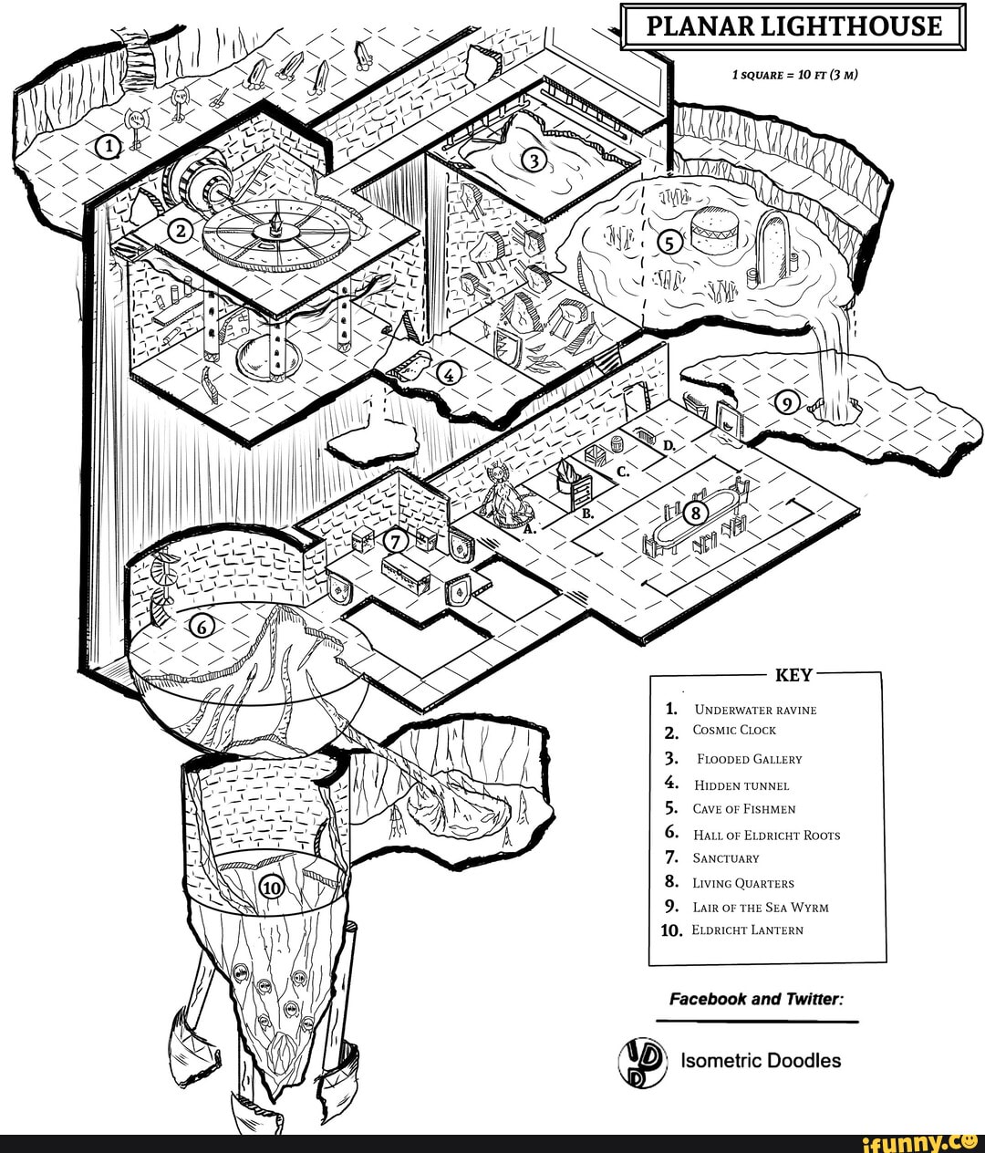 Isometric Dungeon Map - Planar Lighthouse - PLANAR LIGHTHOUSE 1 square ...