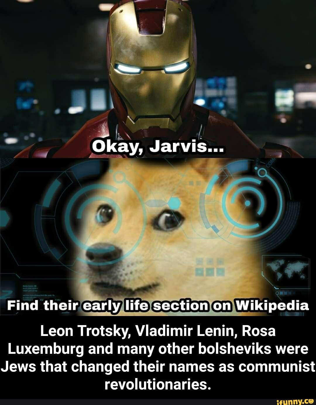 Okay, Jarvis... Find their early life section on Wikipedia Leon Trotsky ...