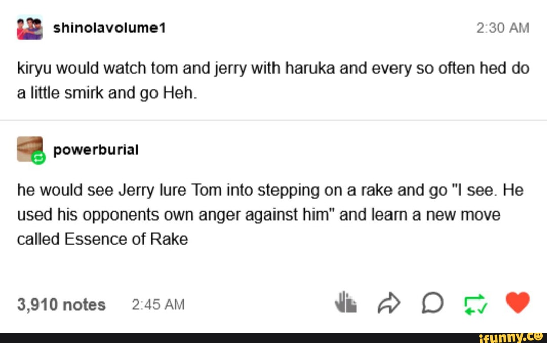 Kiryu Rule - kiryu would watch tom and jerry with haruka and every so ...
