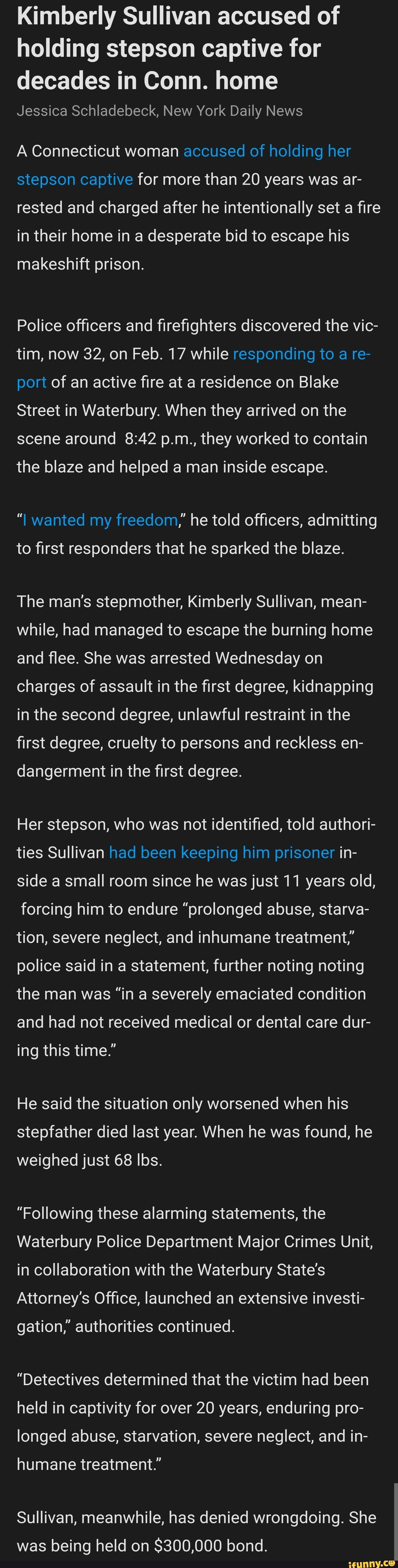 Kimberly Sullivan accused of holding stepson captive for decades in ...