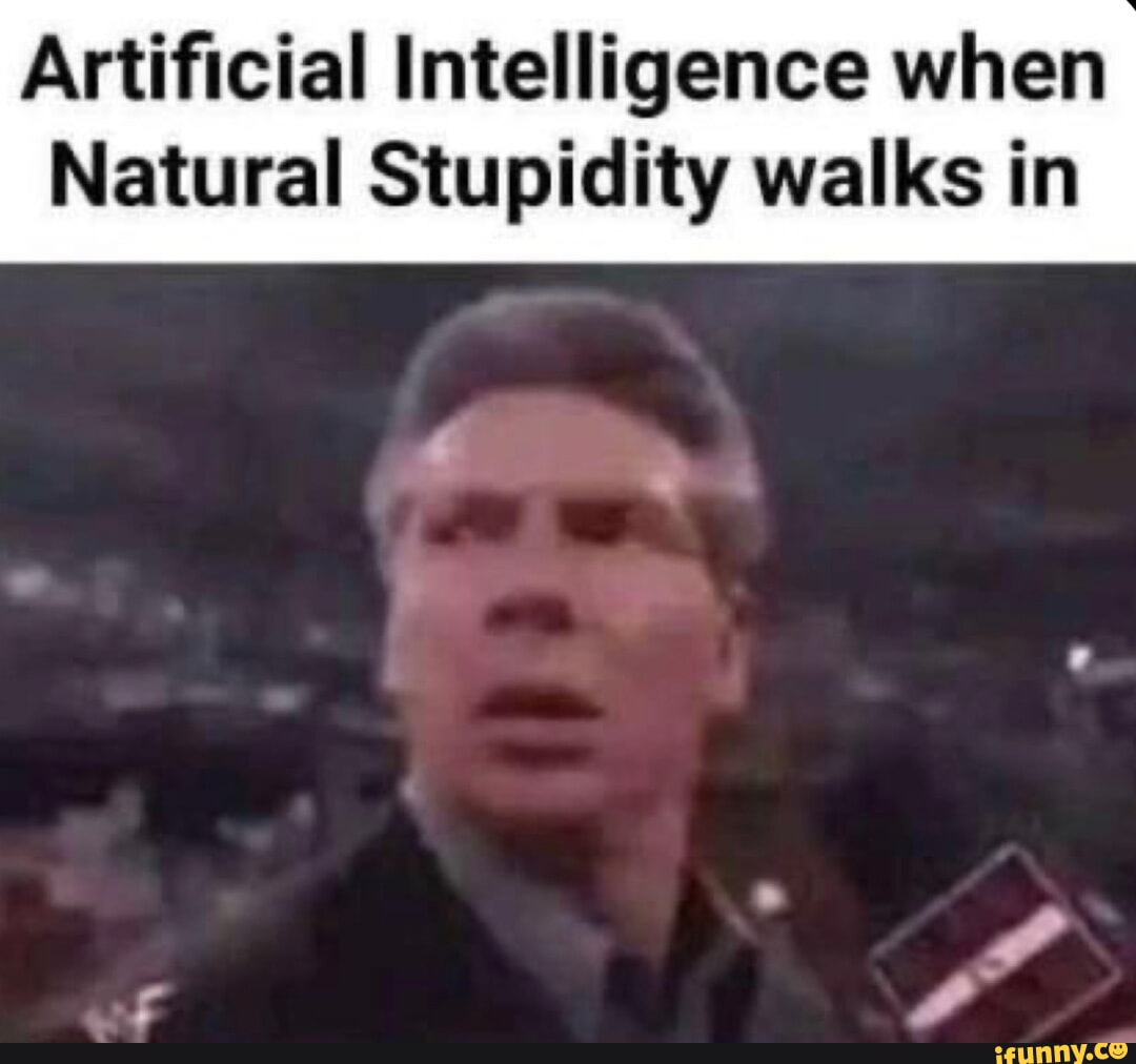 Artificial Intelligence when Natural Stupidity walks in - iFunny