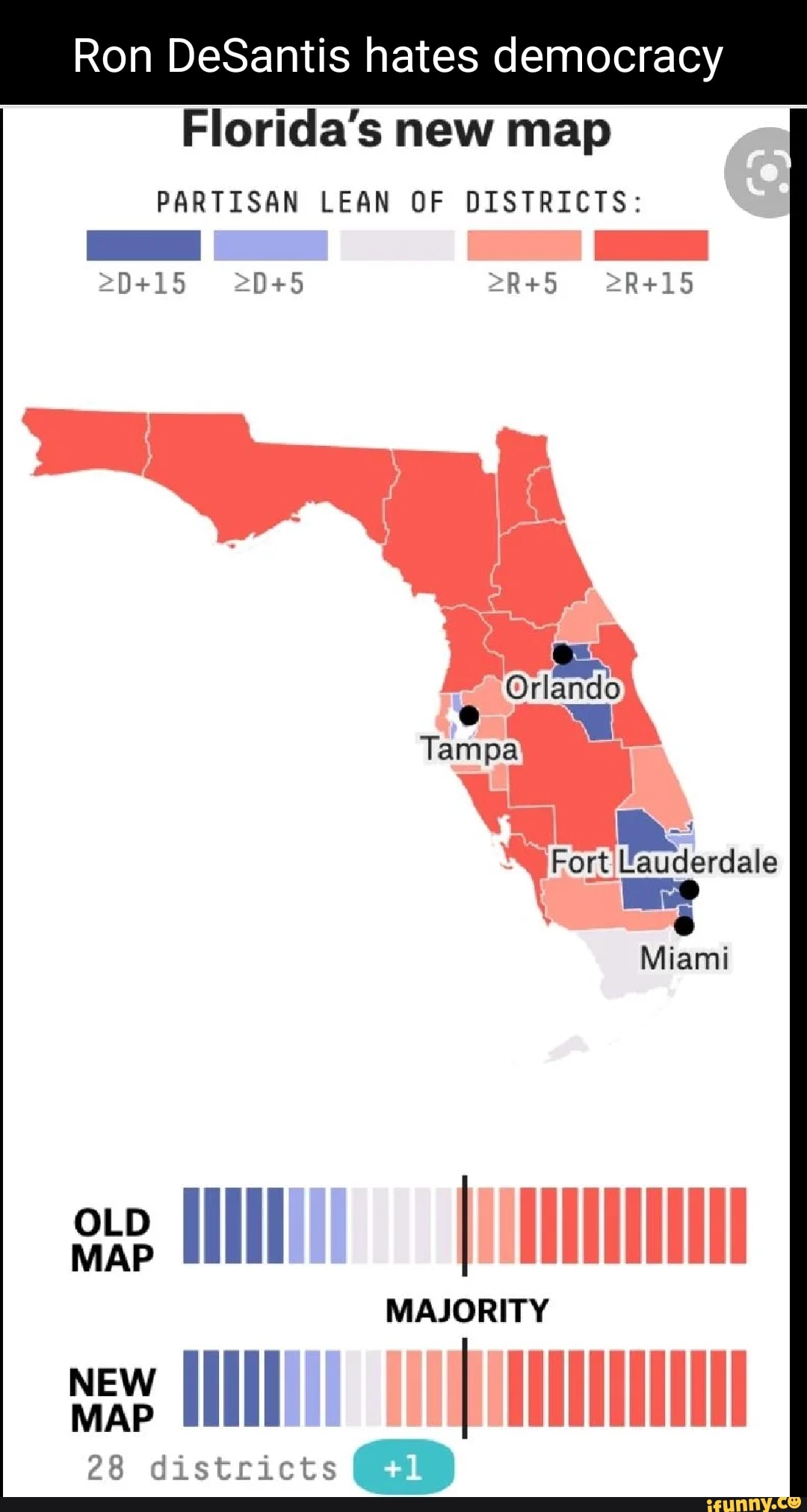 Ron DeSantis hates democracy Florida's new map PARTISAN LEAN OF ...