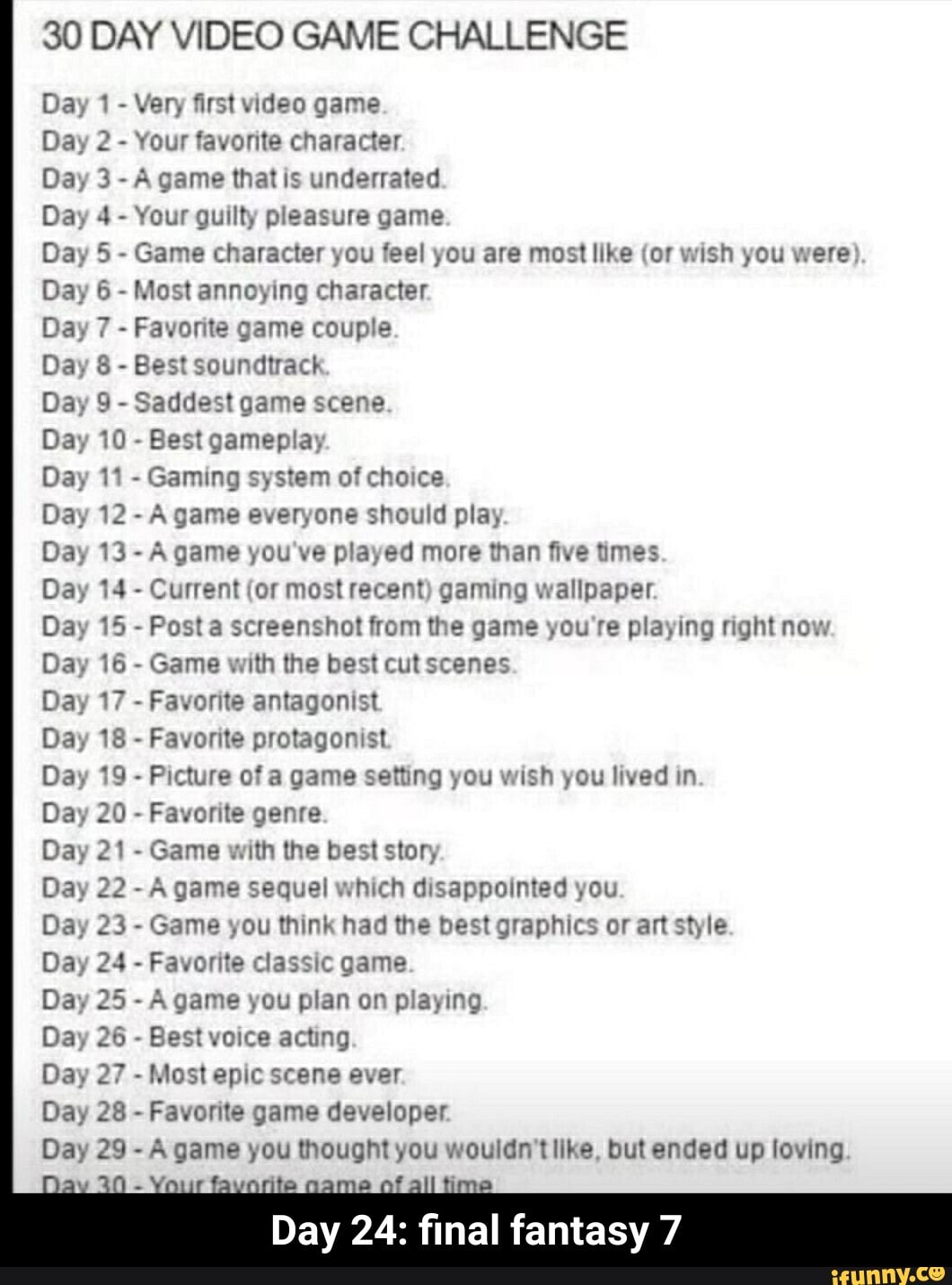 30 DAY VIDEO GAME CHALLENGE Day 1 - Very first video game Day 2 - Your ...