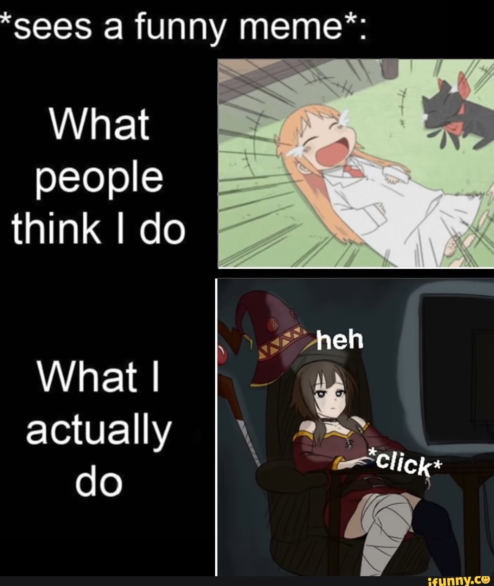 "sees a funny meme*: What people think I do ) meh What I actually \ do ...