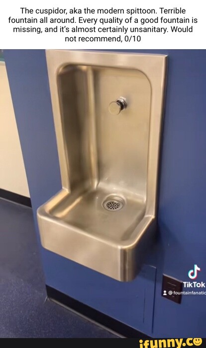 The cuspidor, aka the modem spittoon. Terrible fountain all around ...