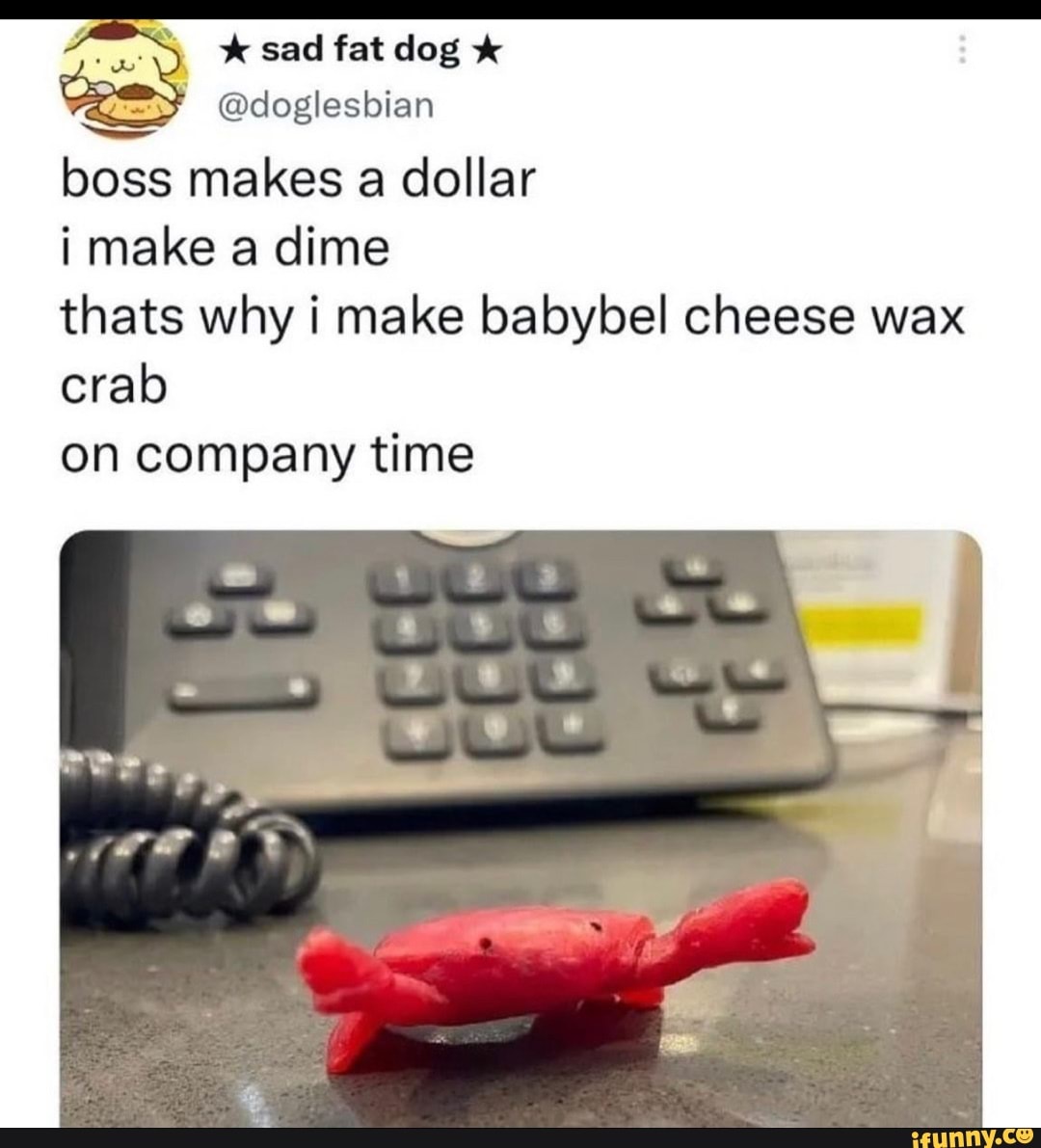 Sad fat dog @doglesbian boss makes a dollar i make a dime thats why i ...