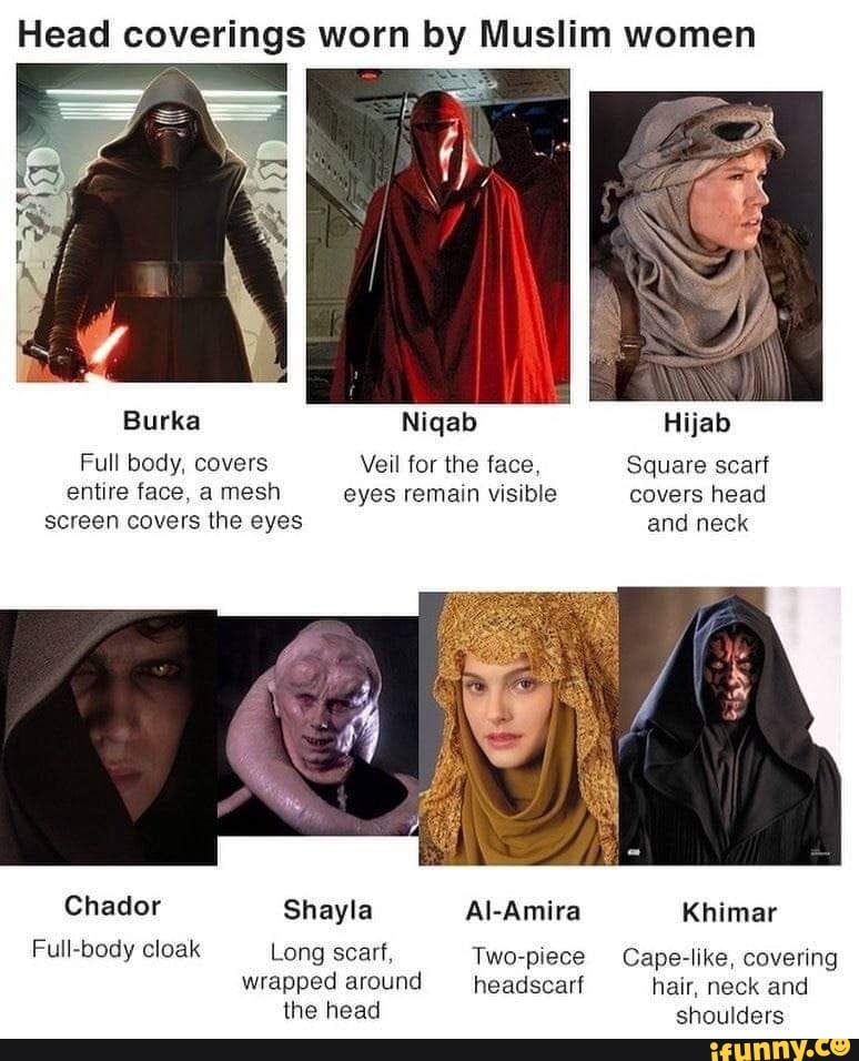 Head coverings worn by Muslim women Burka Nigab Hijab Full body, covers ...