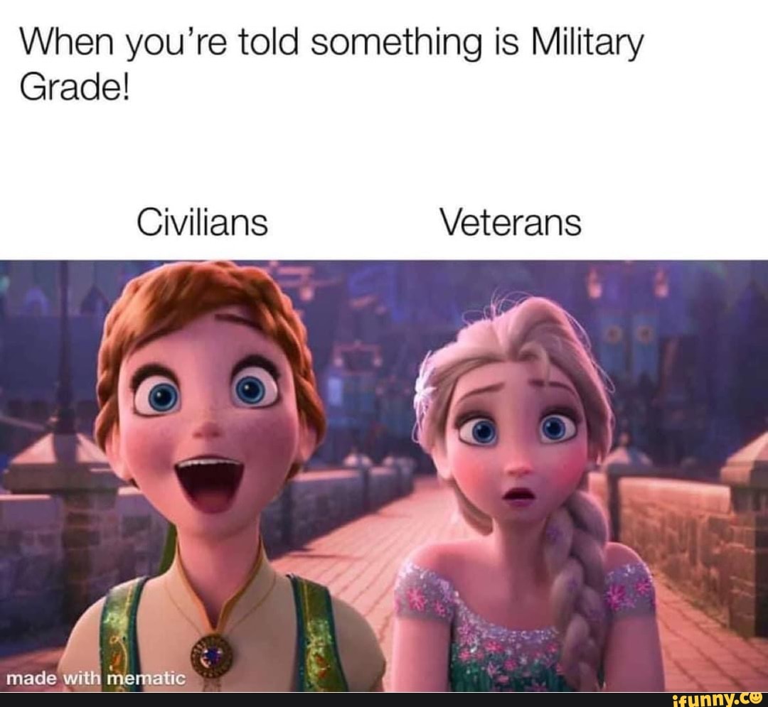 When you're told something is Military Grade! Civilians Veterans ...