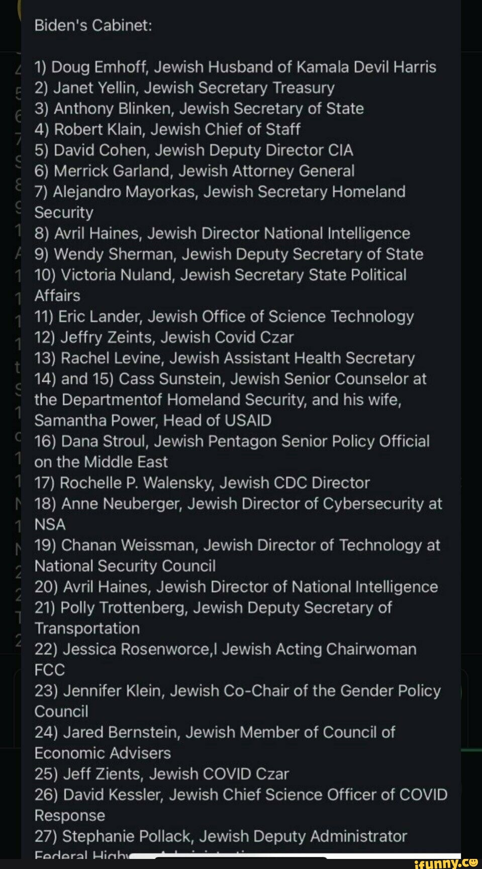 Biden's Cabinet: 1) Doug Emhoff, Jewish Husband of Kamala Devil Harris ...