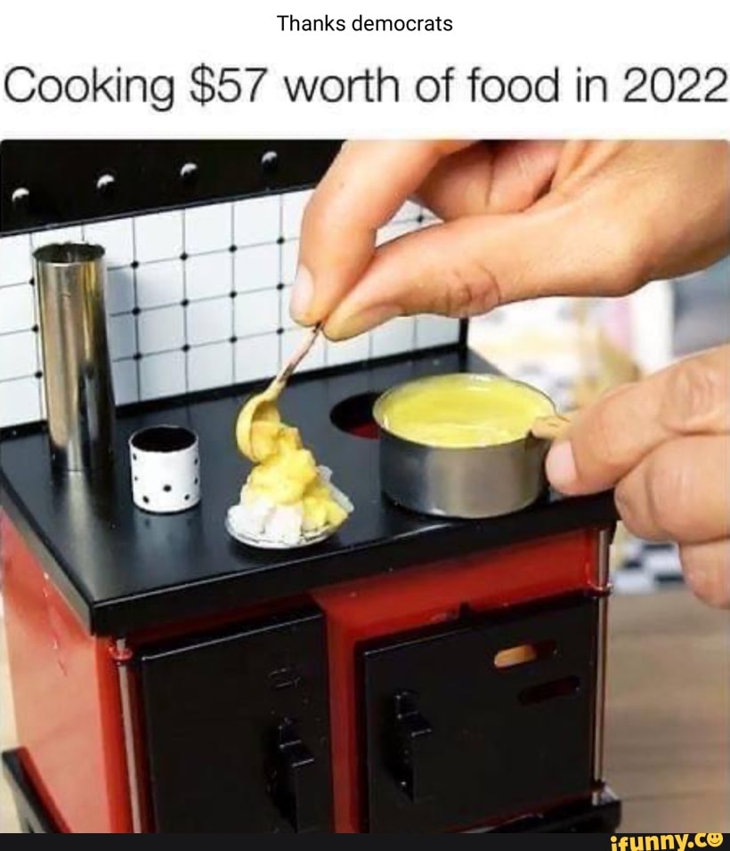 Thanks democrats Cooking $57 worth of food in 2022 - iFunny