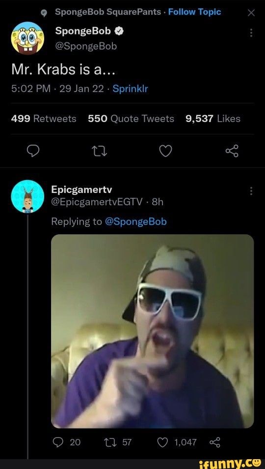 @ SpongeBob SquarePants - Follow Topic 4 @SpongeBob Mr. Krabs is a ...