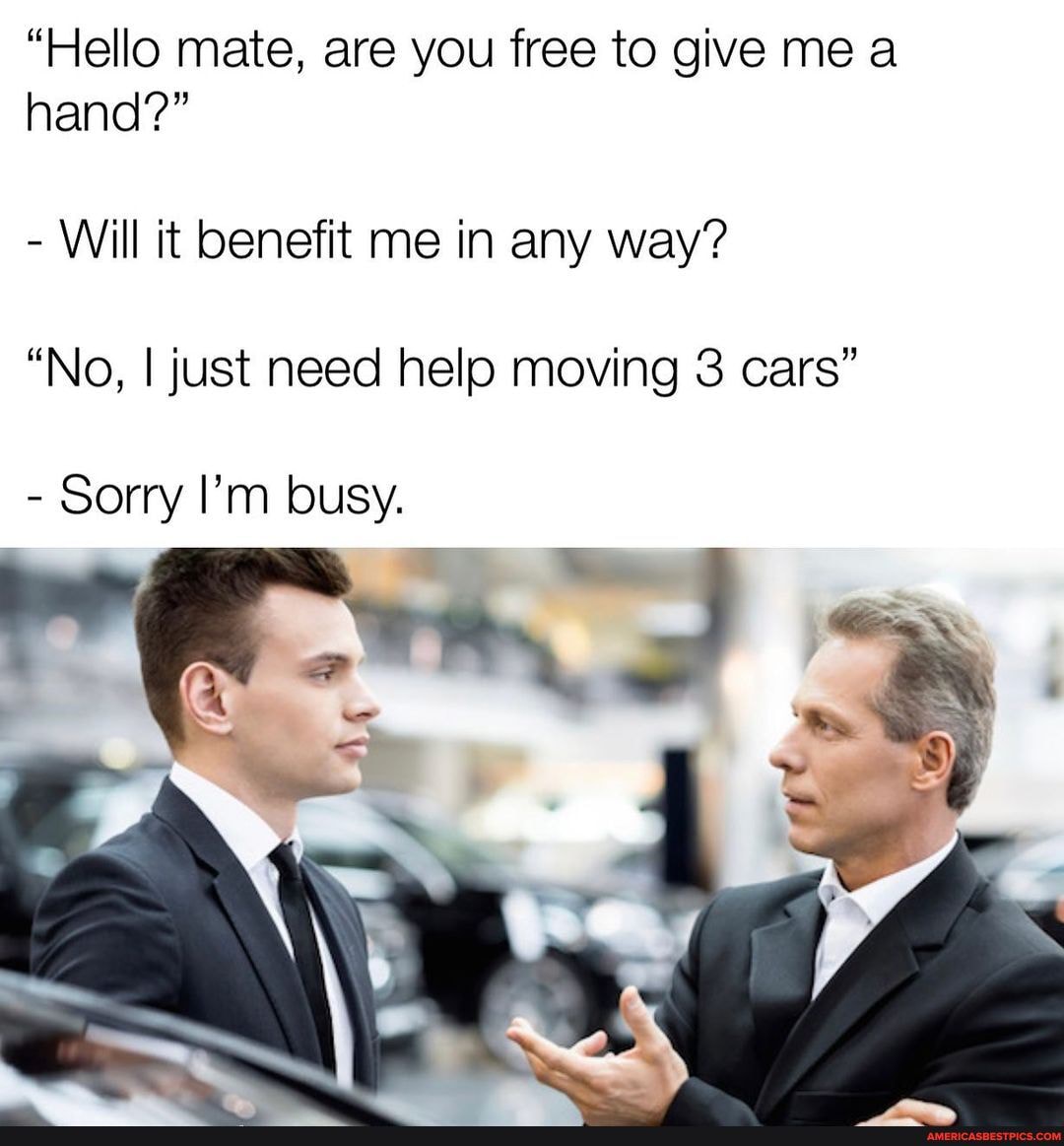 Teamwork in the motor trade - "Hello mate, are you free to give me a ...