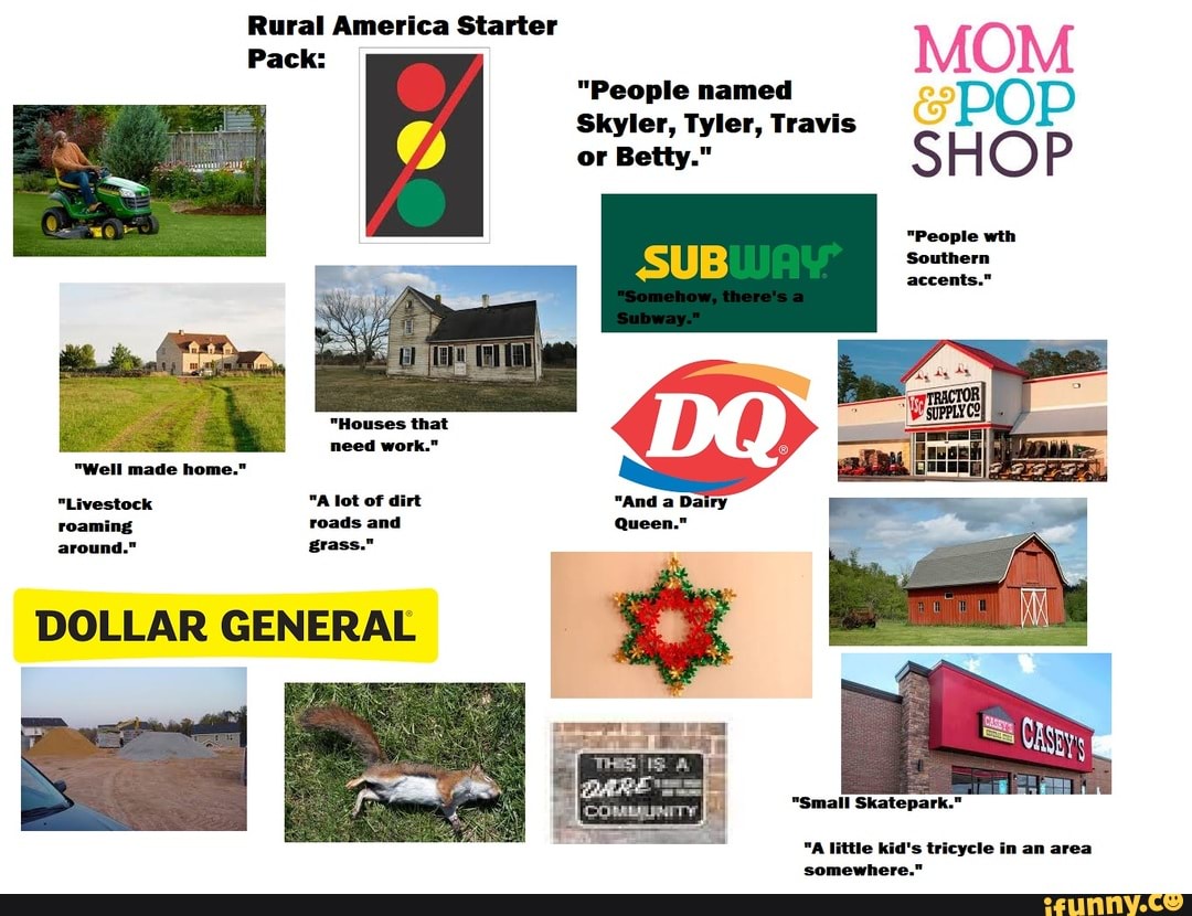 Rural America Starter Pack: I or Betty." S H O OM "People wth Southern ...