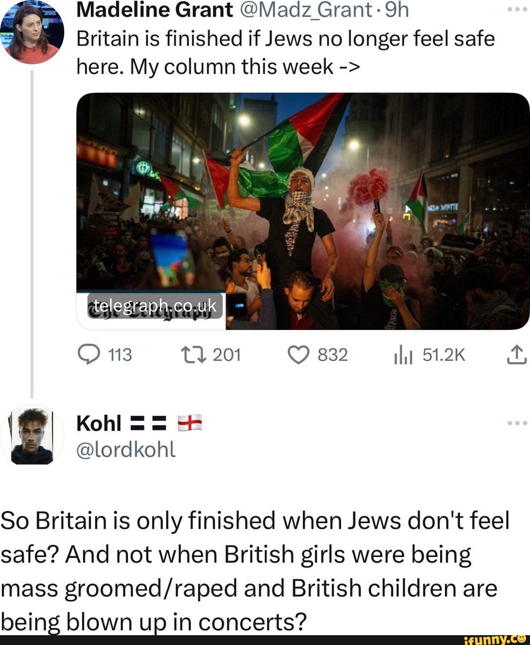 Madeline Grant @Madz Grant: Britain is finished if Jews no longer feel ...