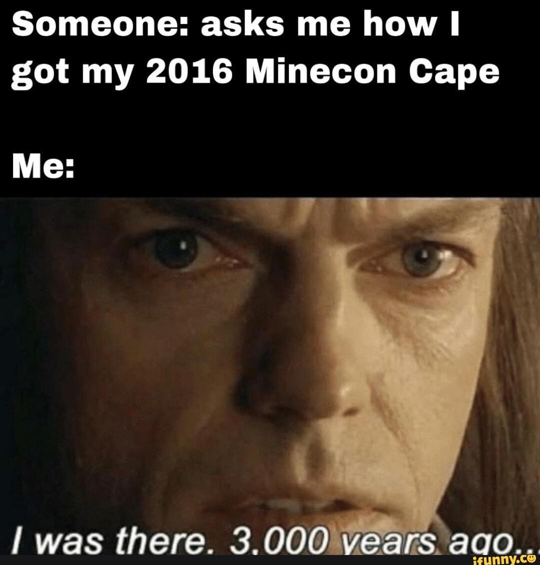 Someone: asks me how I got my 2016 Minecon Cape - iFunny