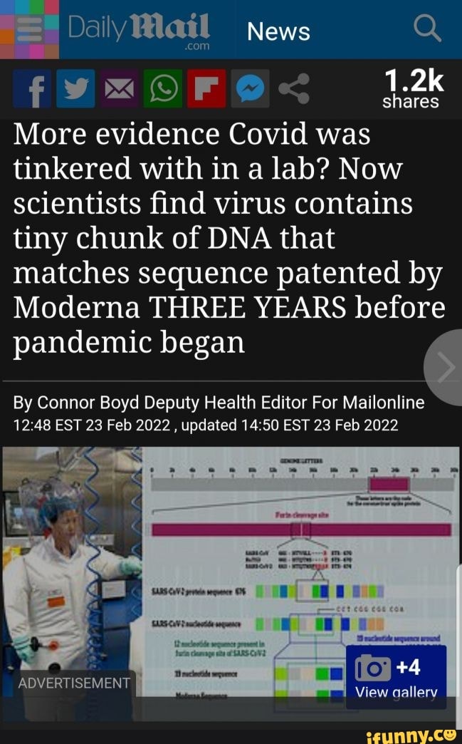 Daily Mail News OF shares More evidence Covid was tinkered with in a ...