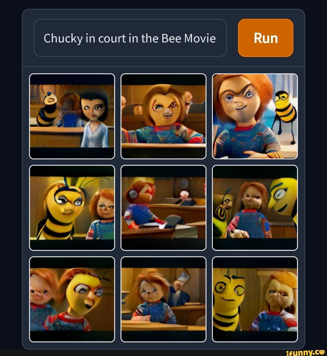 Chucky in court in the Bee Movie Run SS I I I - iFunny