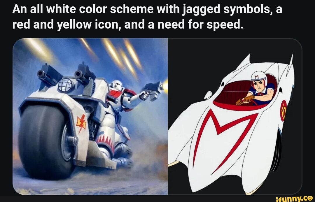 An all white color scheme with jagged symbols, a red and yellow icon ...