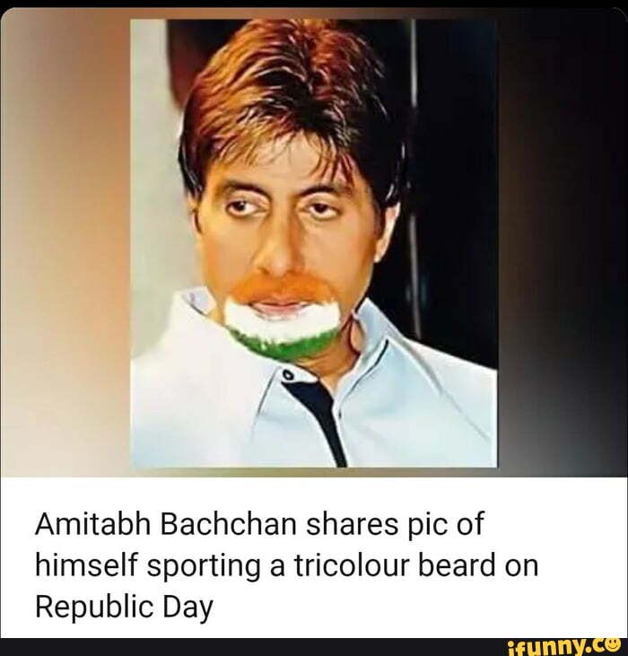 Amitabh Bachchan shares pic of himself sporting a tricolour beard on ...