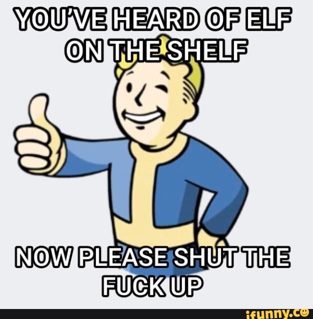 YOUVE 'HEARD OF ELF ON' THE SHELF' NOW PLEASE SHUT THE FUCK.UP - iFunny