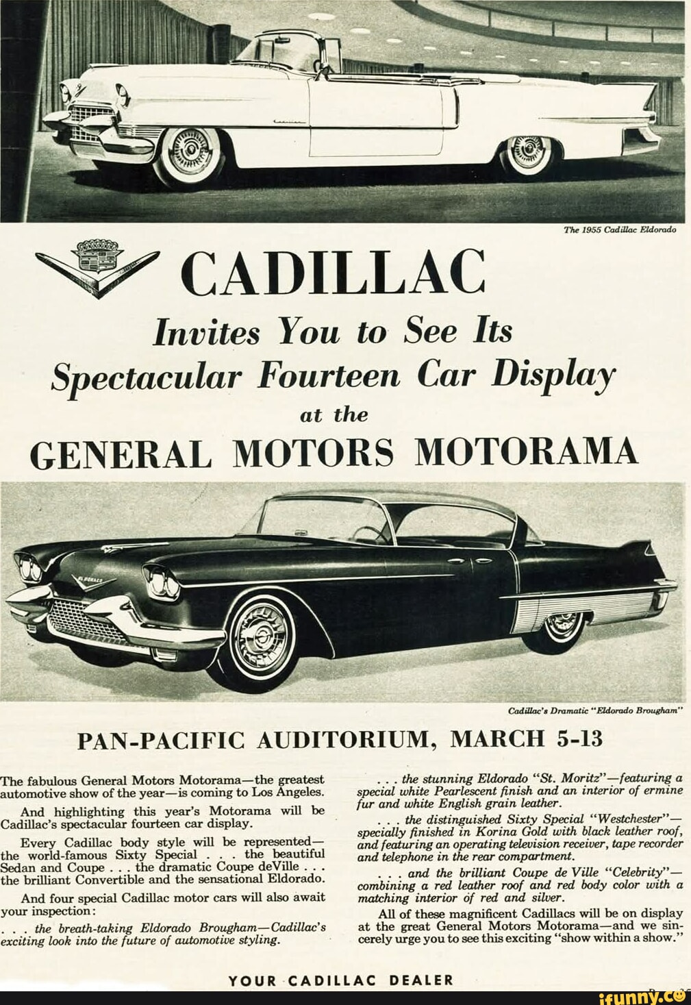 'The 1955 Cadillac Eldorado CADILLAC Invites You to See Its Spectacular ...