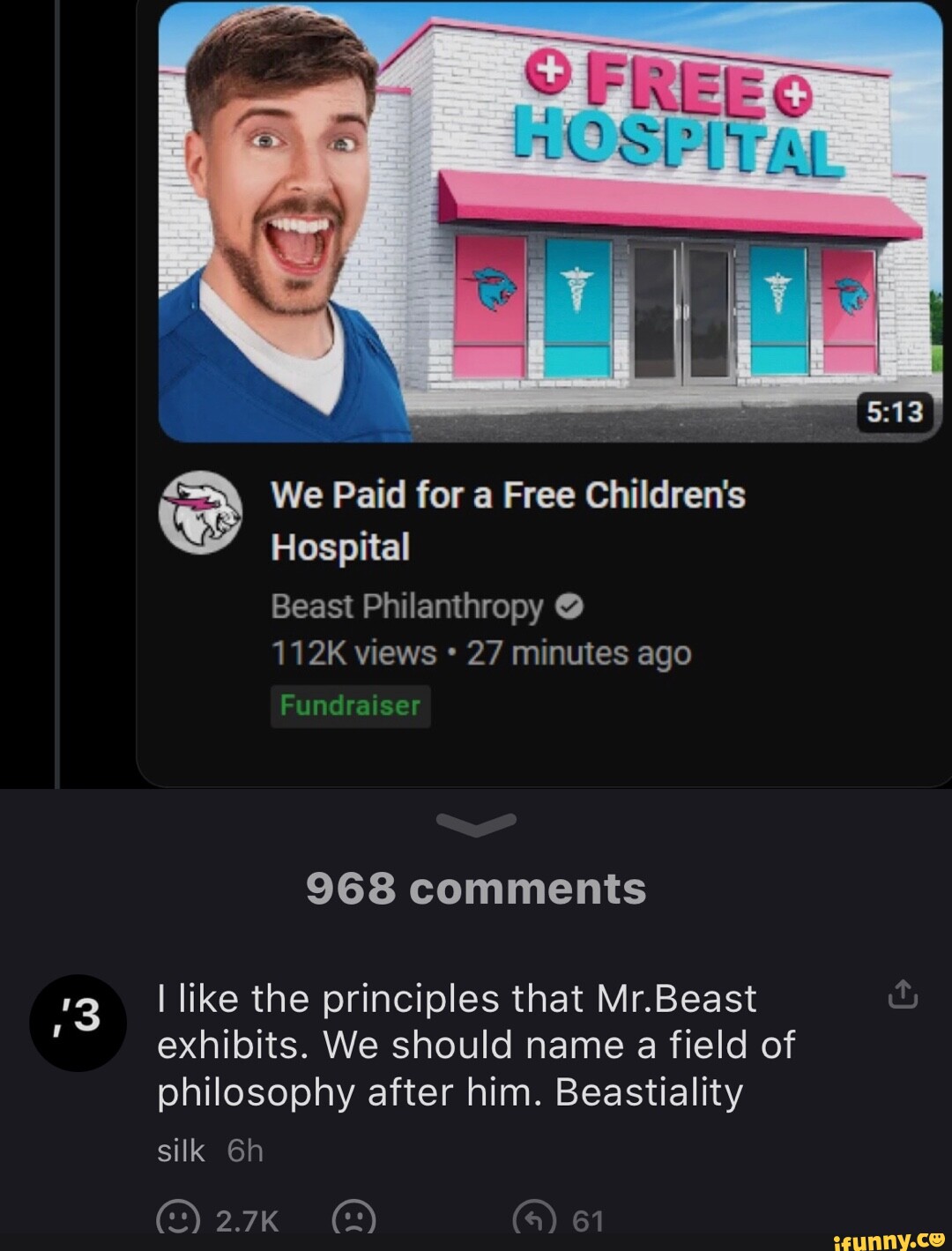 We Paid for a Free Children's Hospital Beast Philanthropy @ 112K views ...