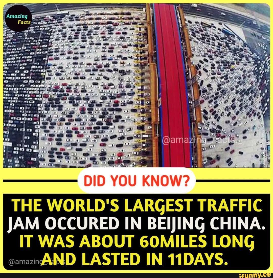 DID YOU KNOW? THE WORLD'S LARGEST TRAFFIC JAM OCCURED IN BEIJING CHINA ...