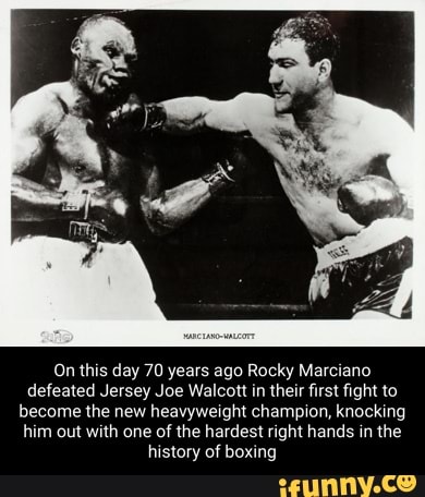 On this day 70 years ago Rocky Marciano defeated Jersey Joe Walcott in ...
