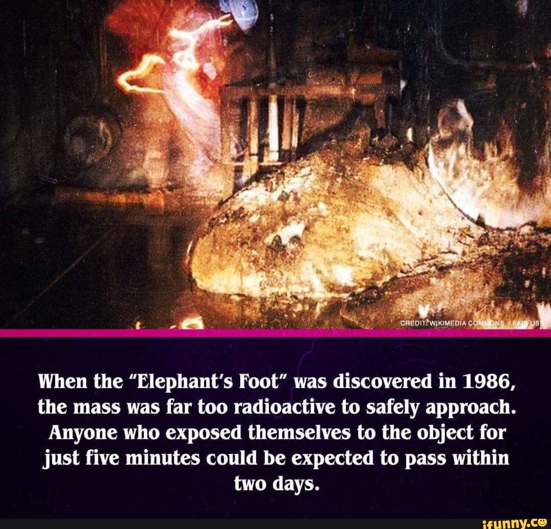 When the "Elephant's Foot" was discovered in 1986, the mass was far too ...