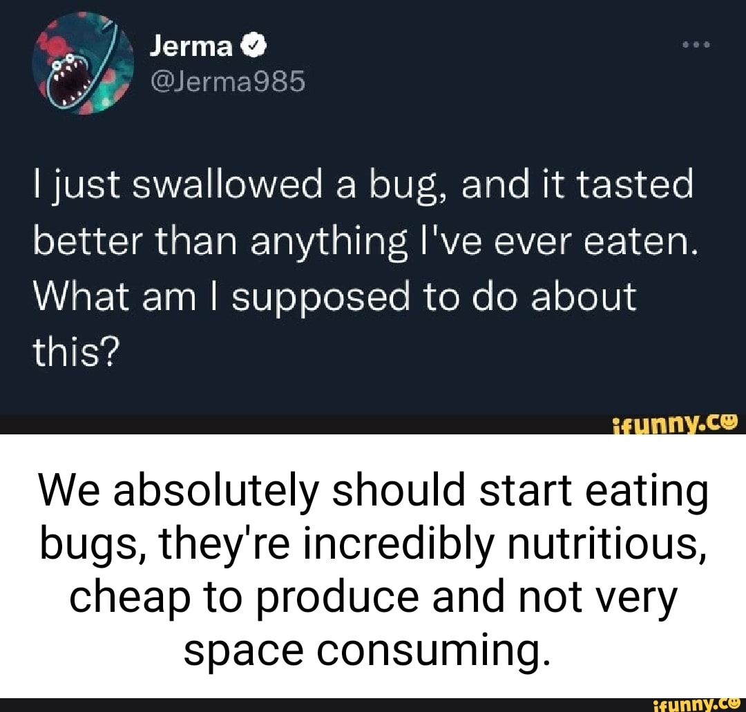 Jerma I just swallowed a bug, and it tasted better than anything I've ...