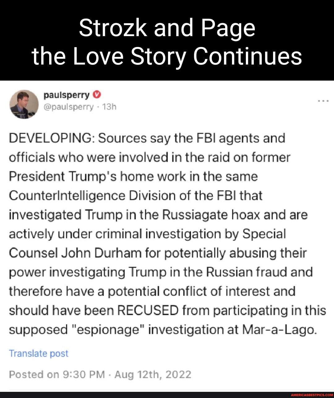 Strozk and Page the Love Story Continues paulsperry @paulsperry ...