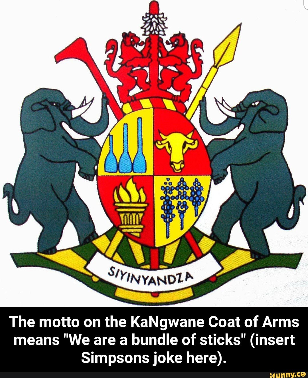 The motto on the KaNgwane Coat of Arms means "We are a bundle of sticks ...
