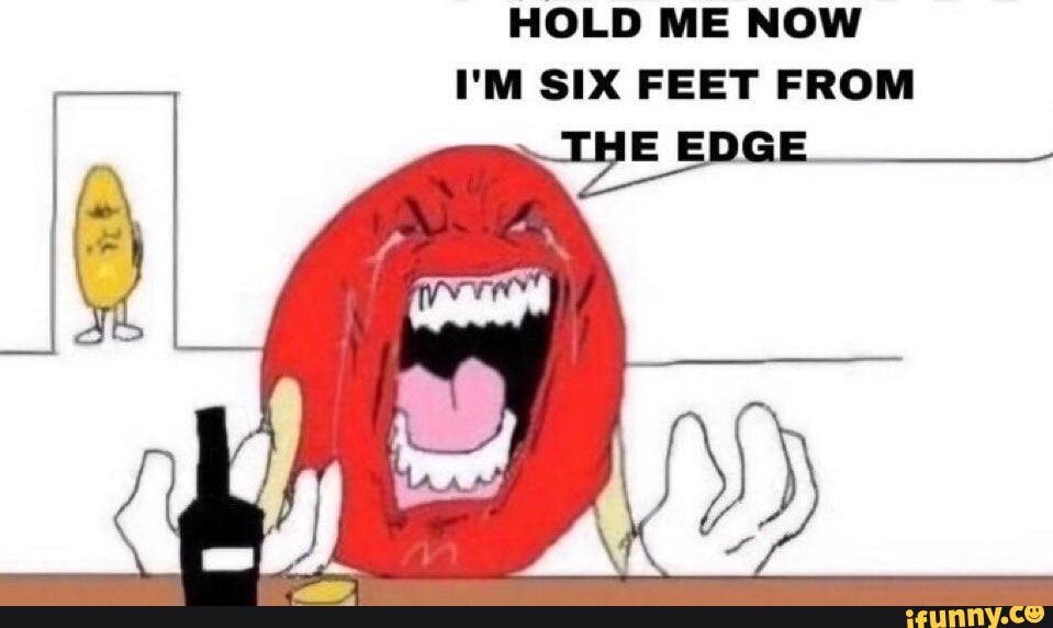 HOLD ME NOW I'M SIX FEET FROM I _THE EDGE - iFunny