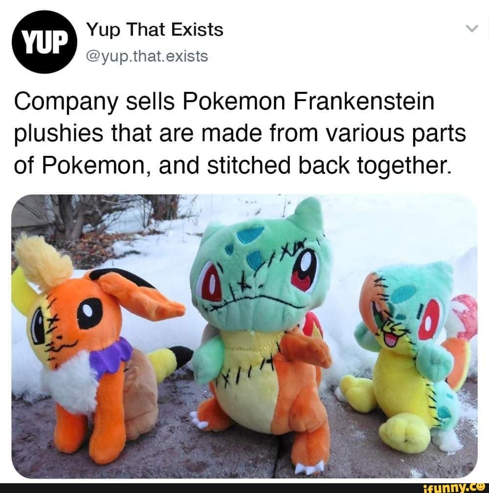 Yup That Exists Company sells Pokemon Frankenstein plushies that are ...