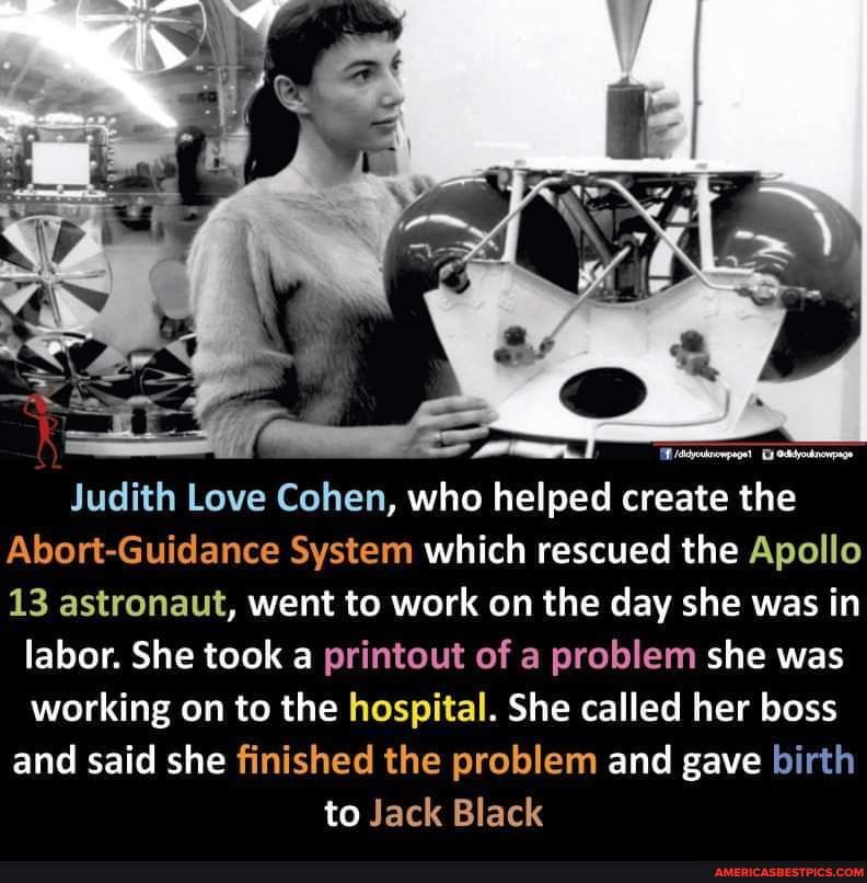 Judith Love Cohen, who helped create the Alort-Guidance System which ...