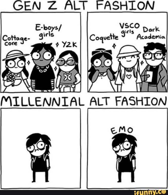 GEN Z ALT FASHION MILLENNTAL ALT FASHION eMo - iFunny