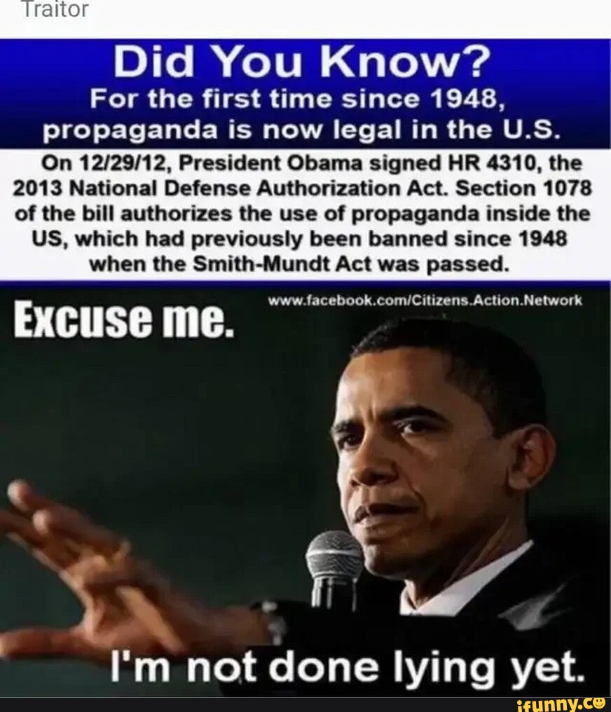 Did You Know? For the first time since 1948, propaganda is now legal in ...