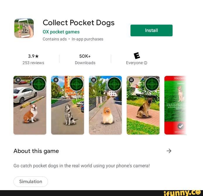 Collect Pocket Dogs OX pocket games Install Contains ads In-app ...